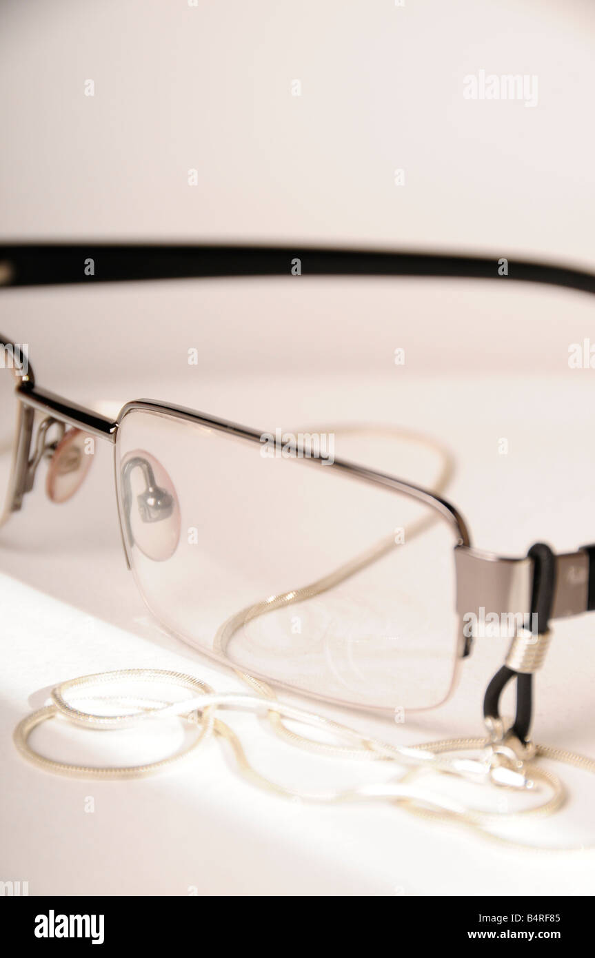 spectacles on white background close up Stock Photo - Alamy