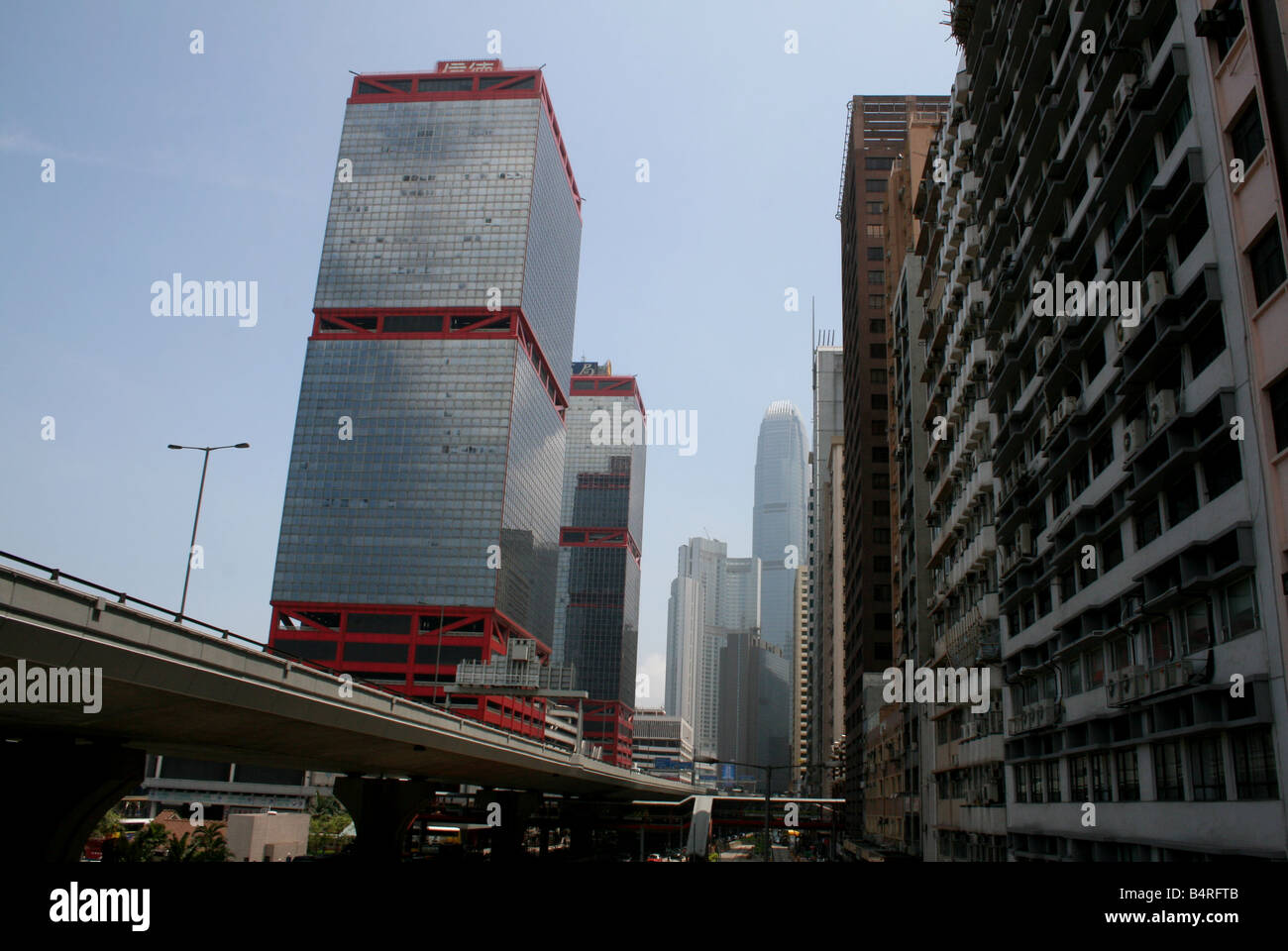 view along Connaught Road with Shun Tak Centre Hong Kong April 2008 ...