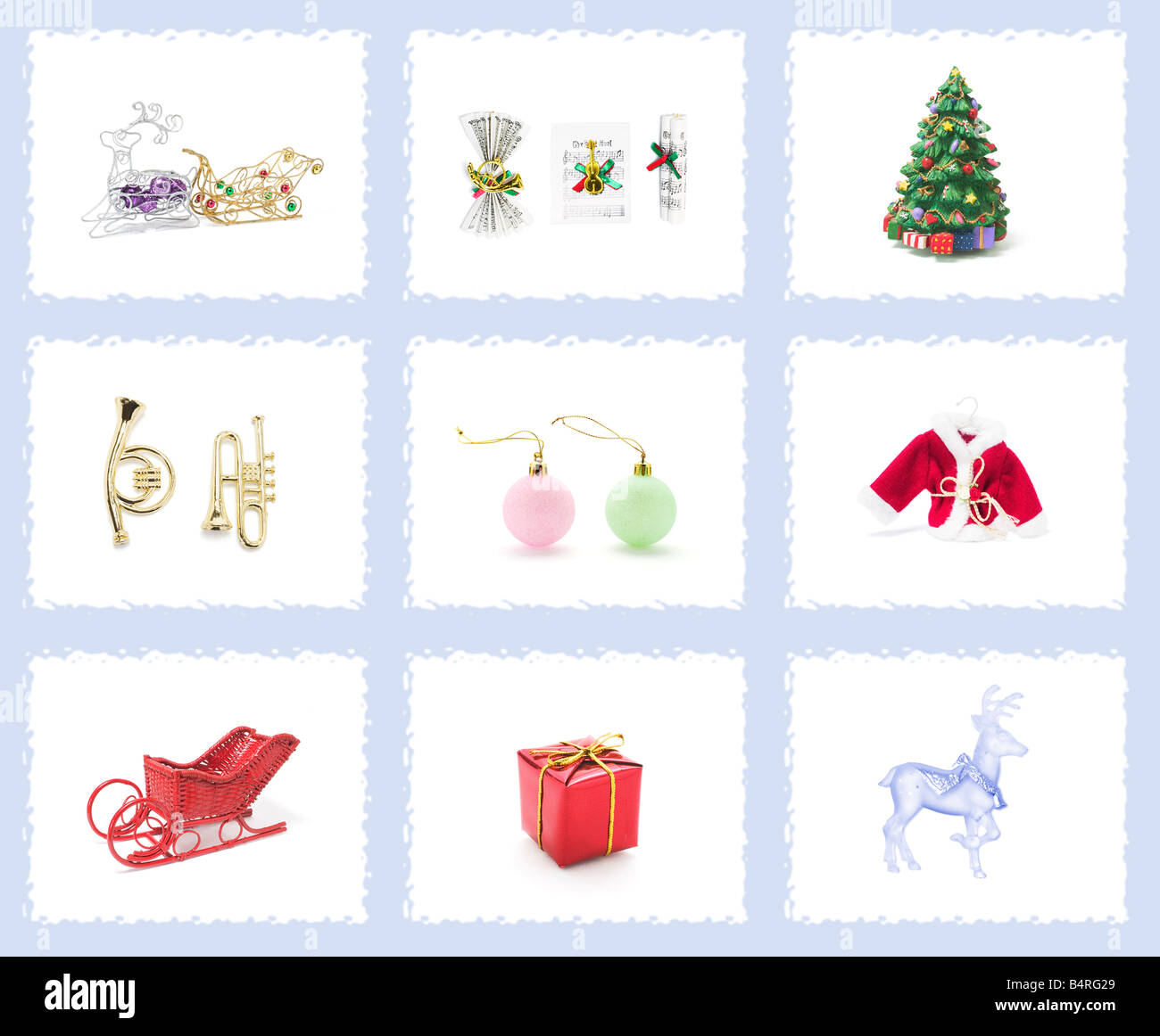 Christmas tree with assortment of ornaments hi-res stock photography ...