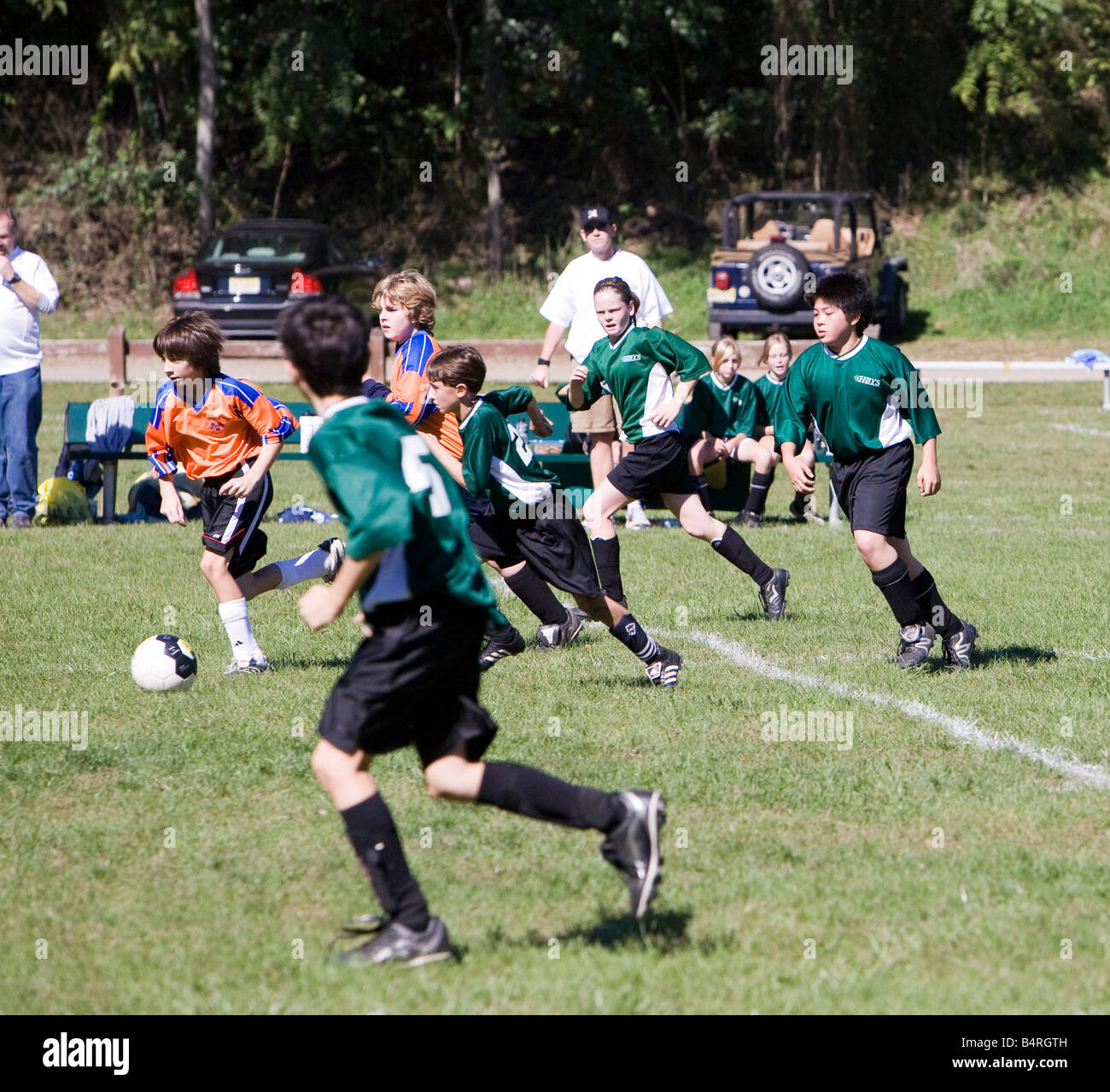 A Saturday league soccer football match game Stock Photo - Alamy