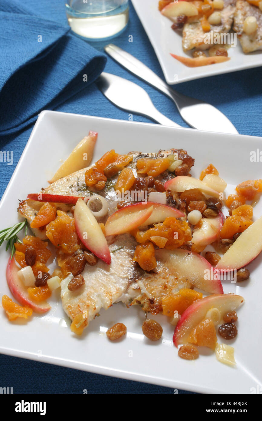 Gilthead bream with dried fruits and sultanas, Italy Stock Photo - Alamy