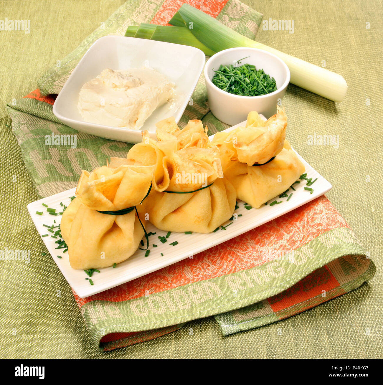 Leek's crepes Italy Stock Photo - Alamy