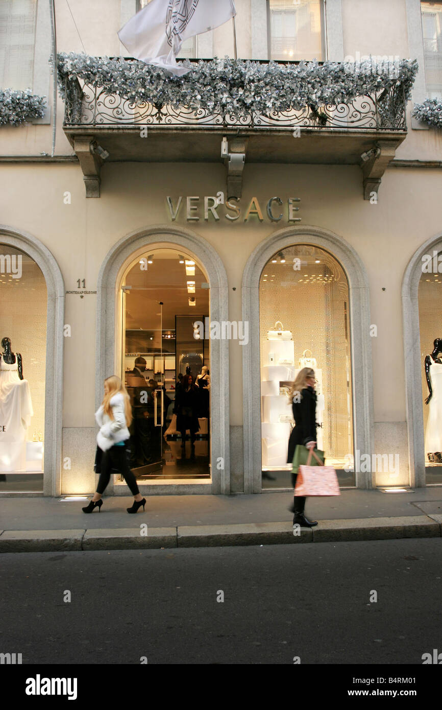 Versace shop Montenapoleone street Milan Lombardy Italy Stock Photo - Alamy