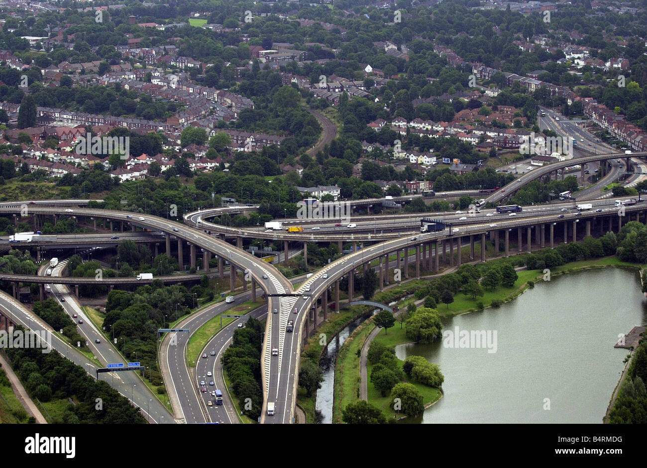 Spaghetti Junction as seen from the air Stock Photo - Alamy