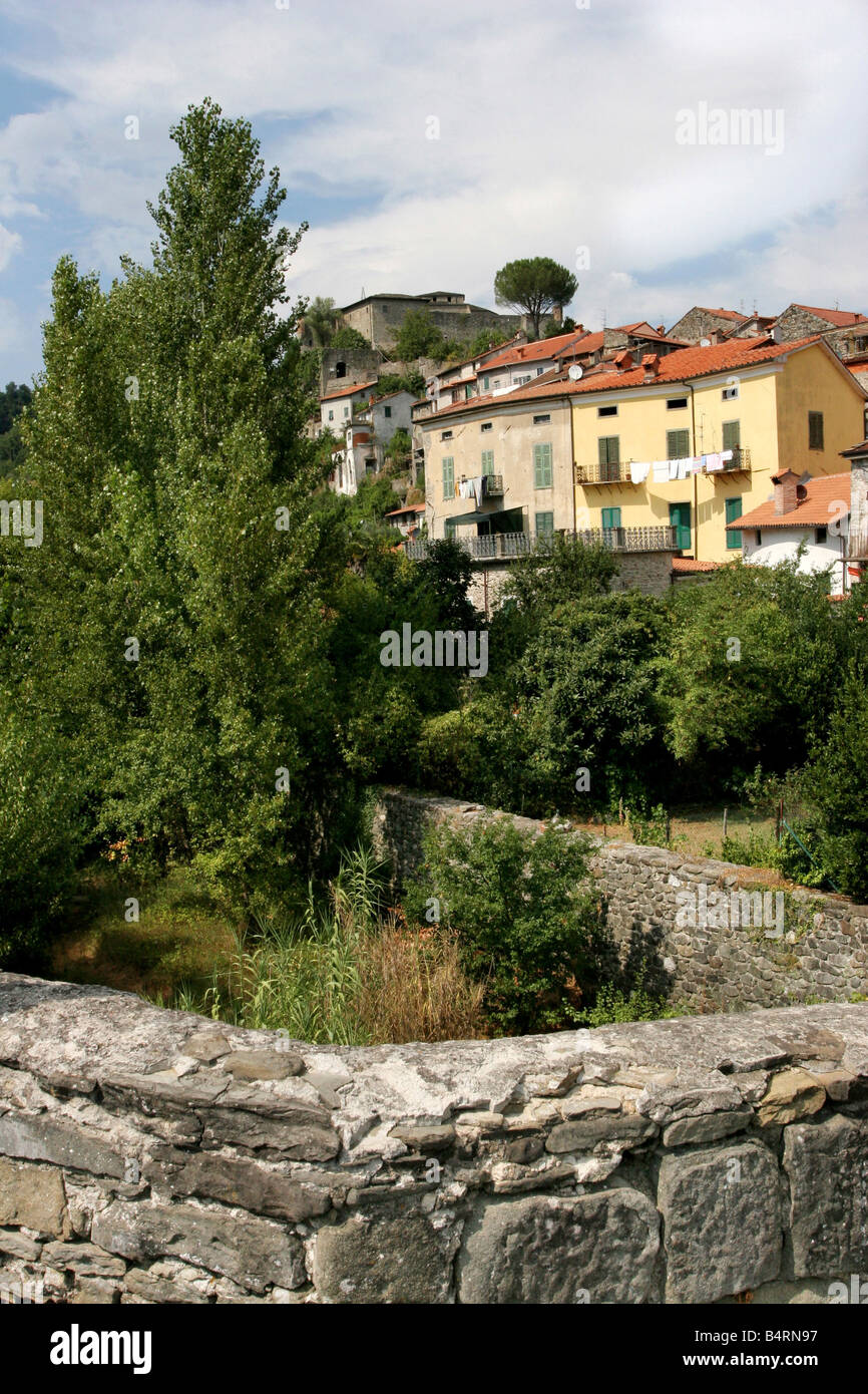 Foreshortening from Ponte della Cresa bridge Pontremoli Tuscany Italy ...