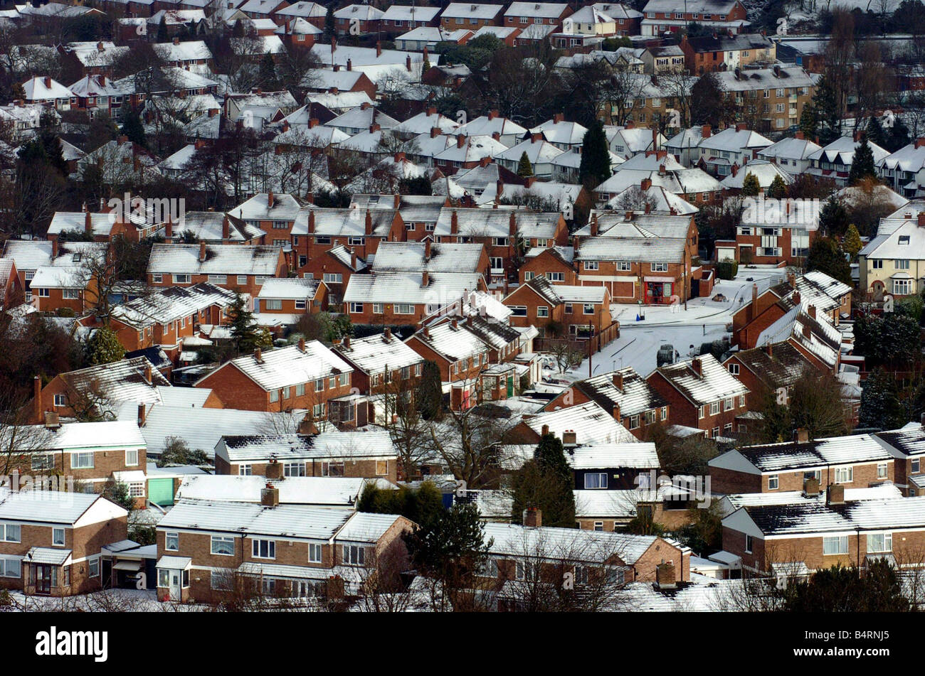 First snow fall on the Beacon Lickey Hills Birmingham overlooking the ...