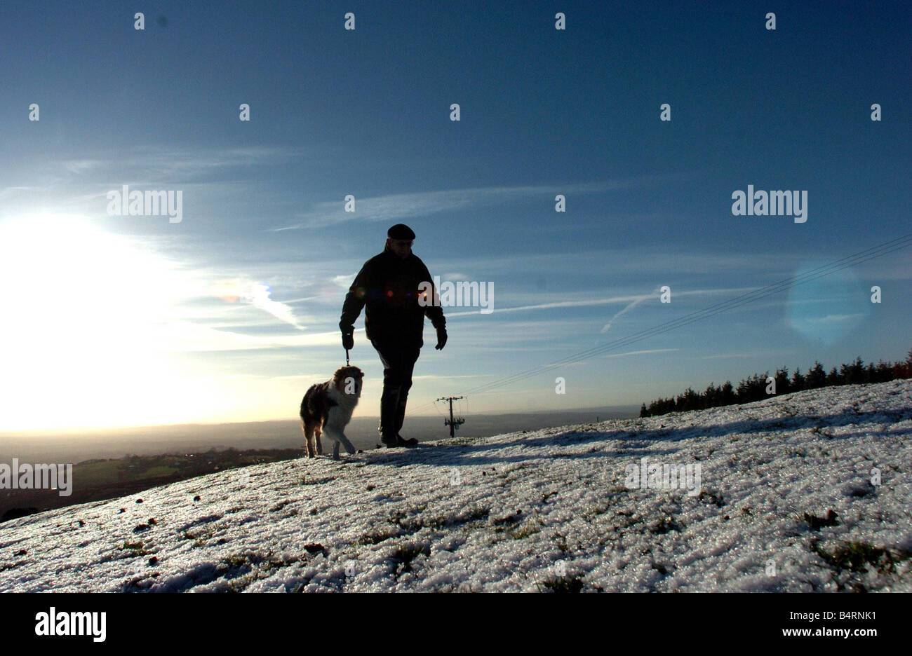 Philip Crawley out bright and early yesterday with his dog Pip on the ...