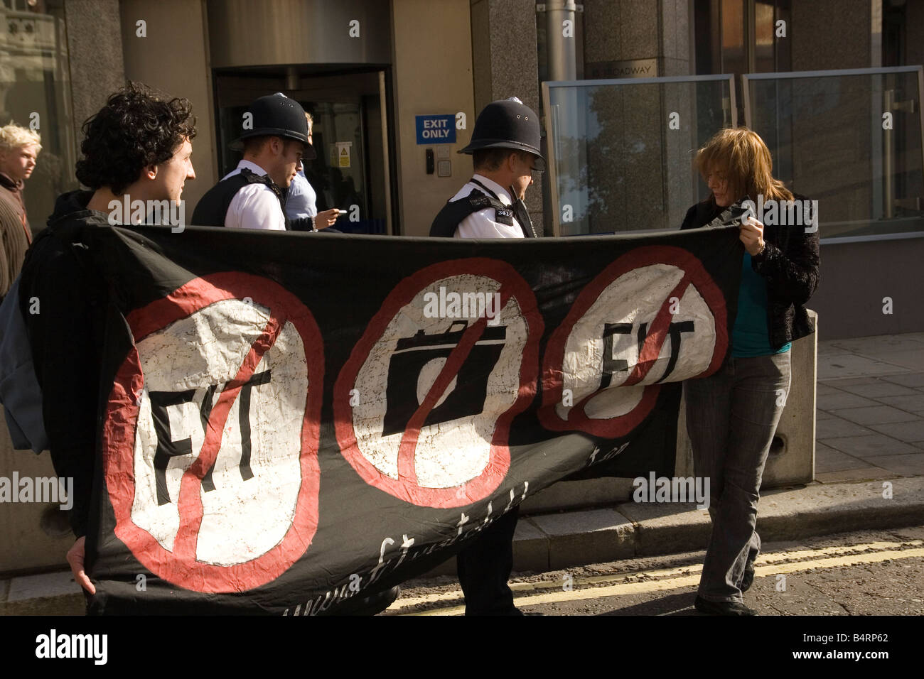 Anti police surveillance demo Stock Photo - Alamy
