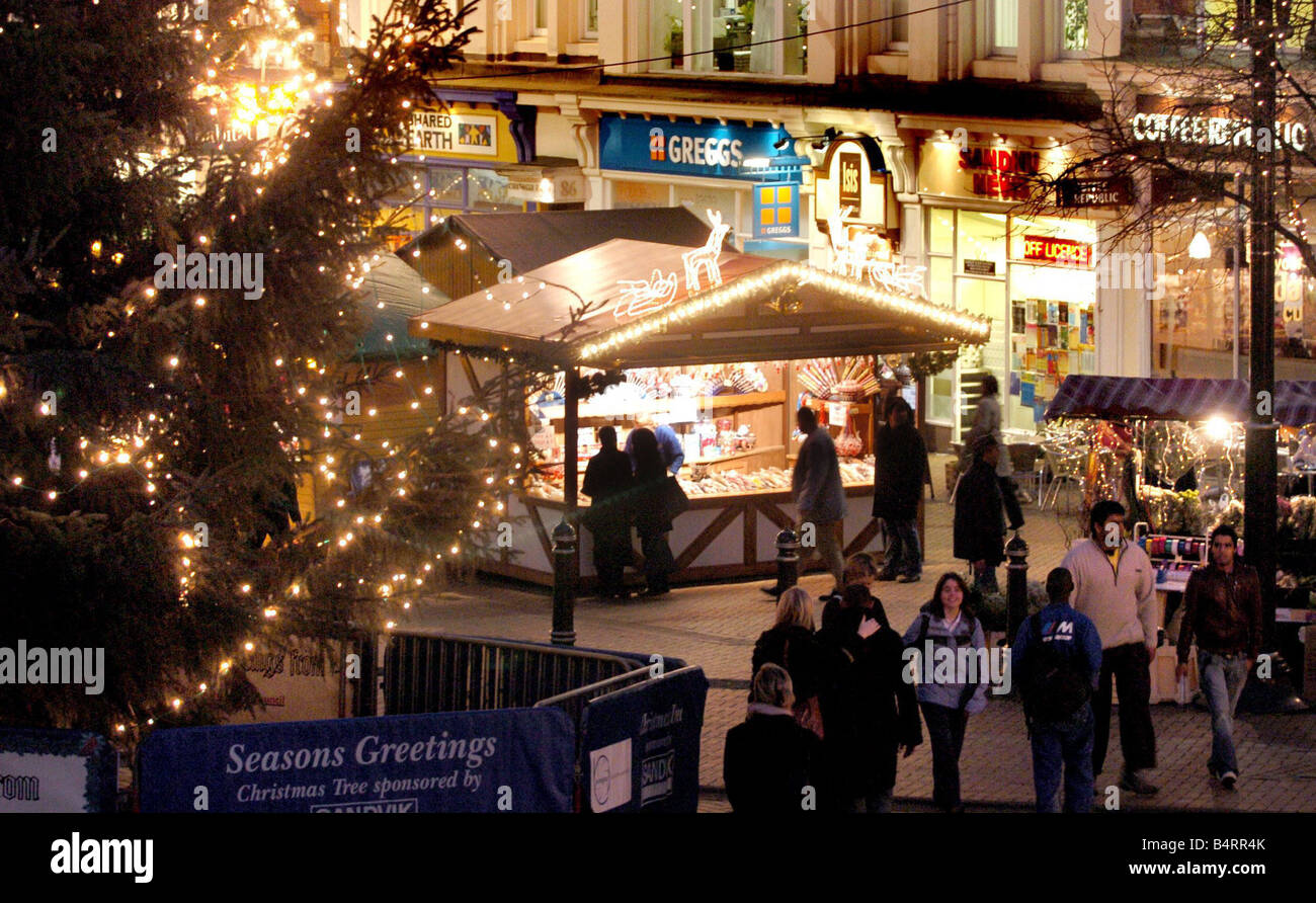 German Market in Birmingham for Christmas A festive scene at the top of ...