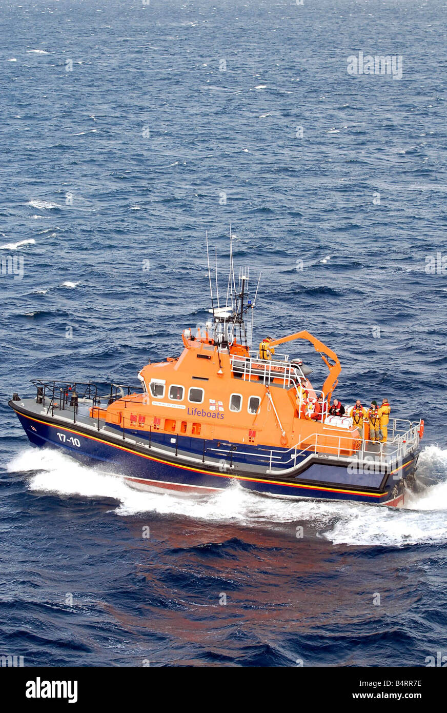 The Shetland Lifeboat off the coast of the Shetland Isle Stock Photo ...