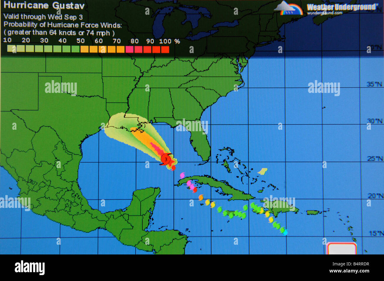 Hurricane satellite weather map as viewed on the internet and on TV ...