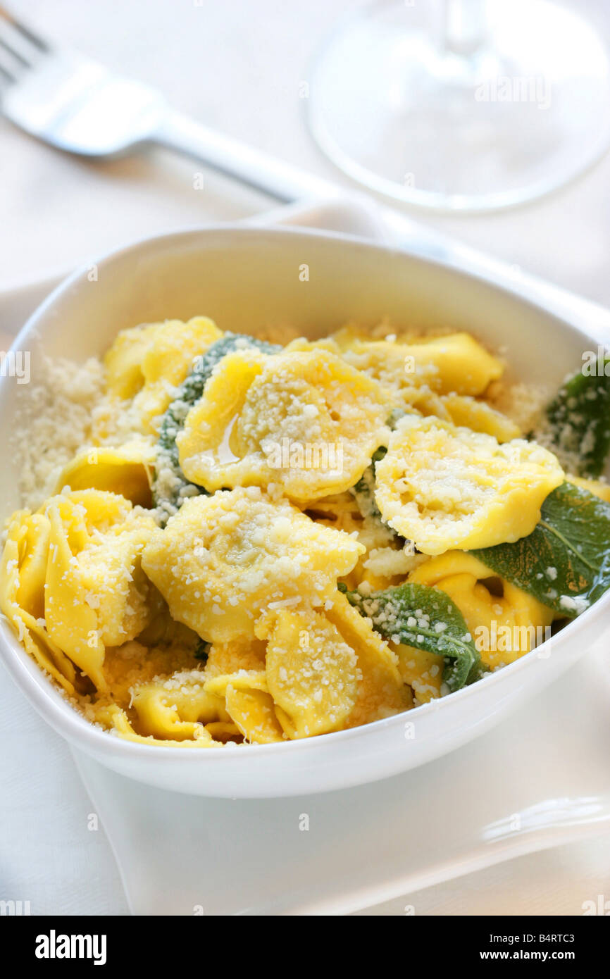Tortelli pasta in Valeggio with butter and sage Italy Stock Photo - Alamy