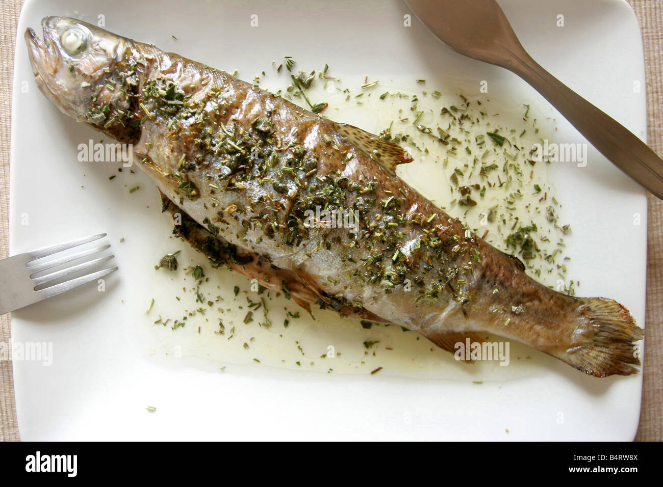 Smoked trout Italy Stock Photo - Alamy
