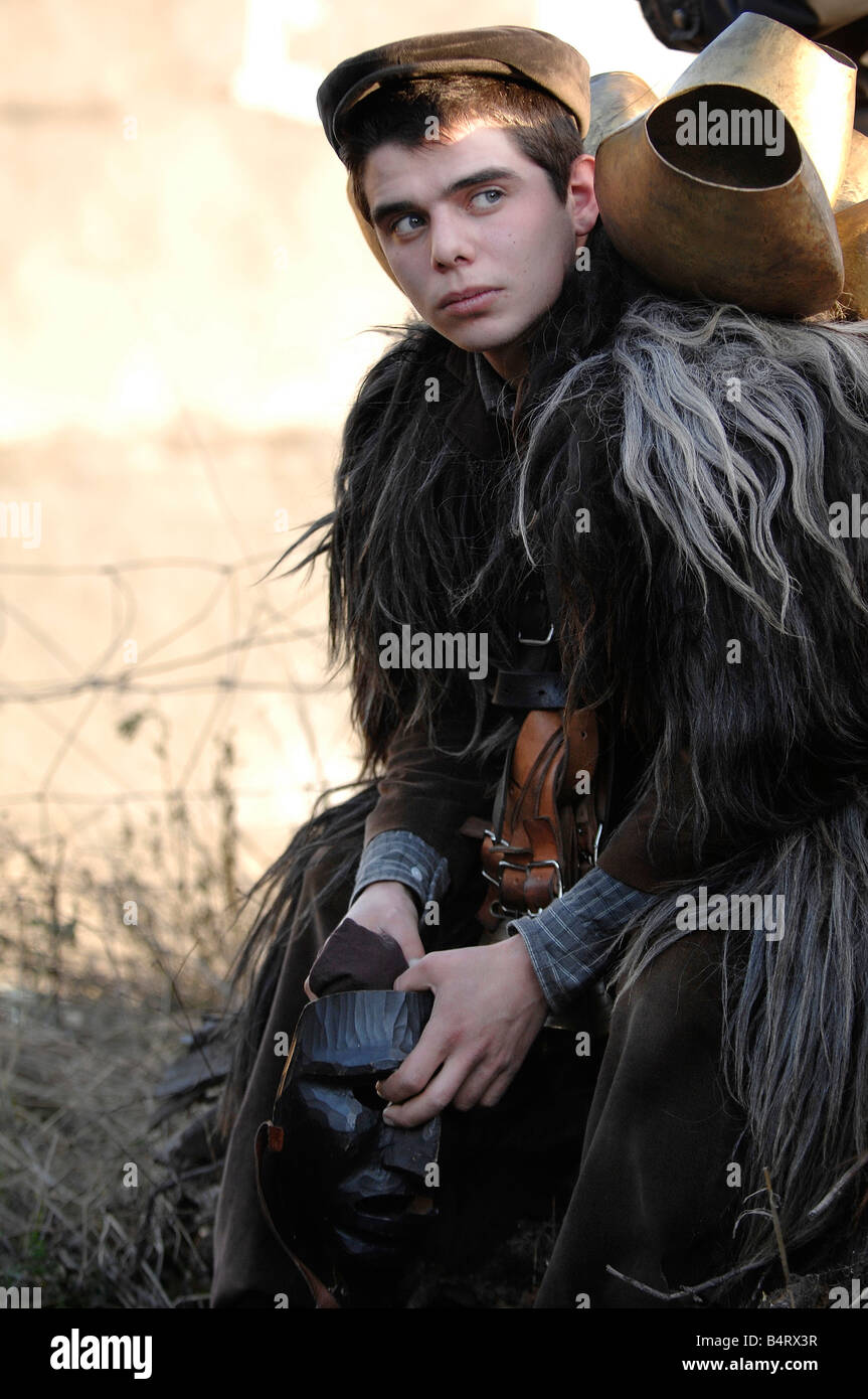 Typical carnival Mamuthones parade Mamoiada Sardinia Italy Stock Photo ...