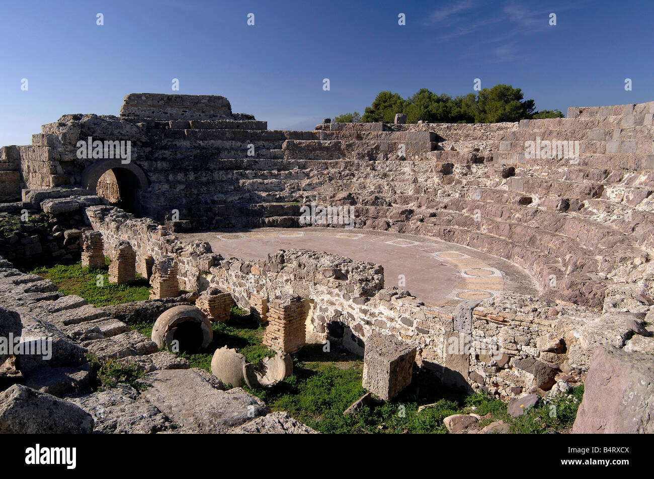 Theatre Nora Roman ruins Pula Sardinia Italy Stock Photo - Alamy