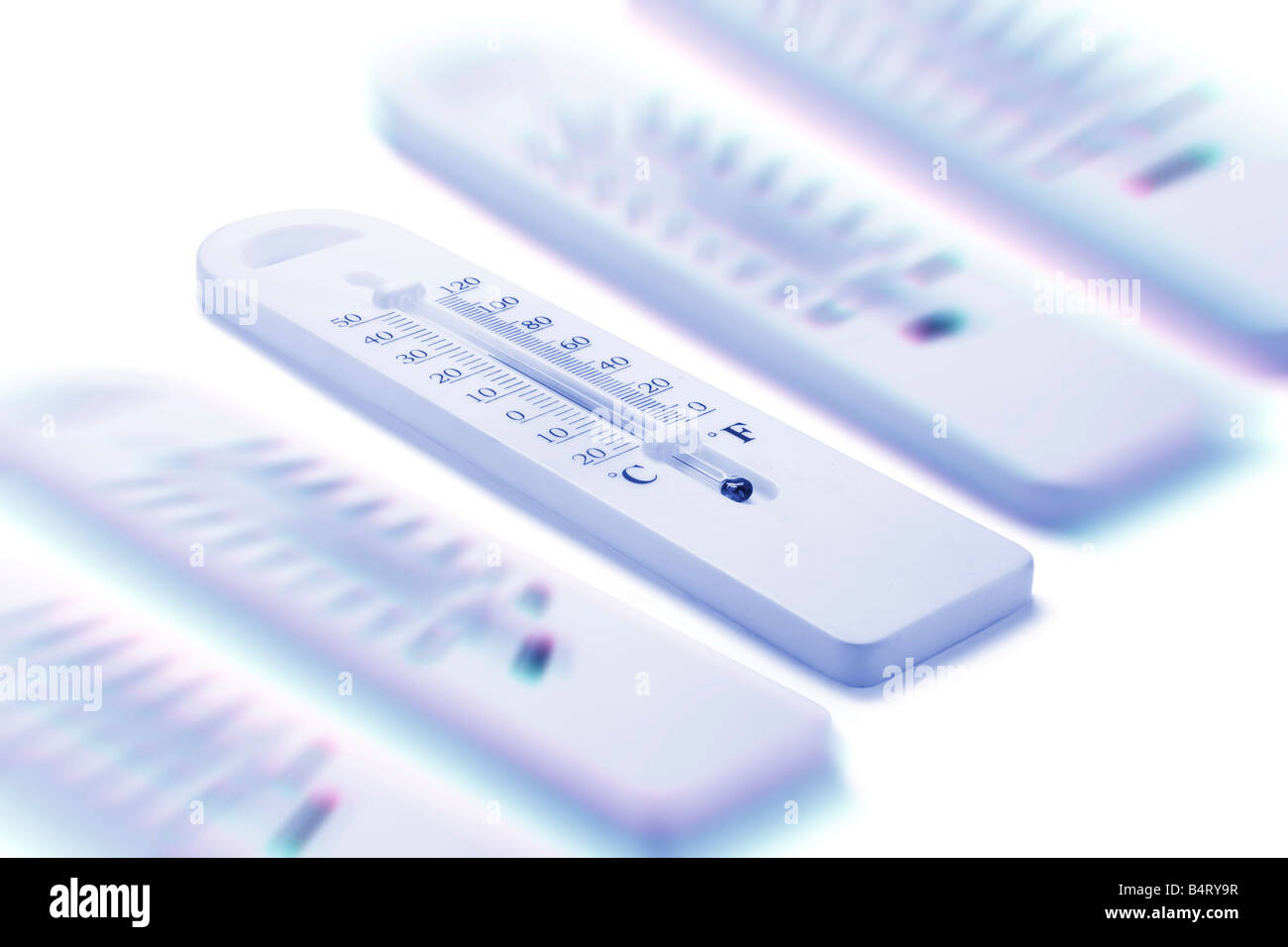 Row of Thermometers Stock Photo - Alamy