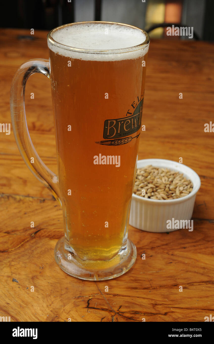 A glass of cold beer and salty snack Stock Photo - Alamy