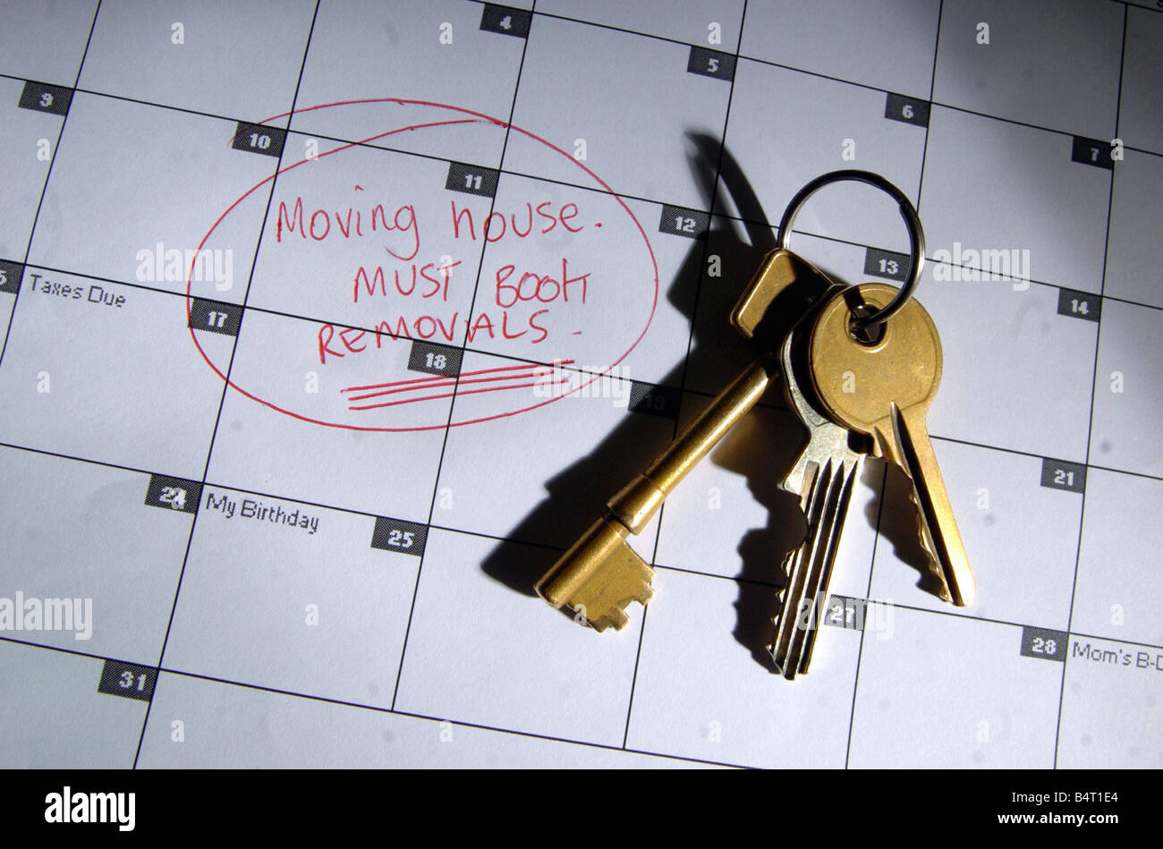 House keys calendar on hi-res stock photography and images - Alamy