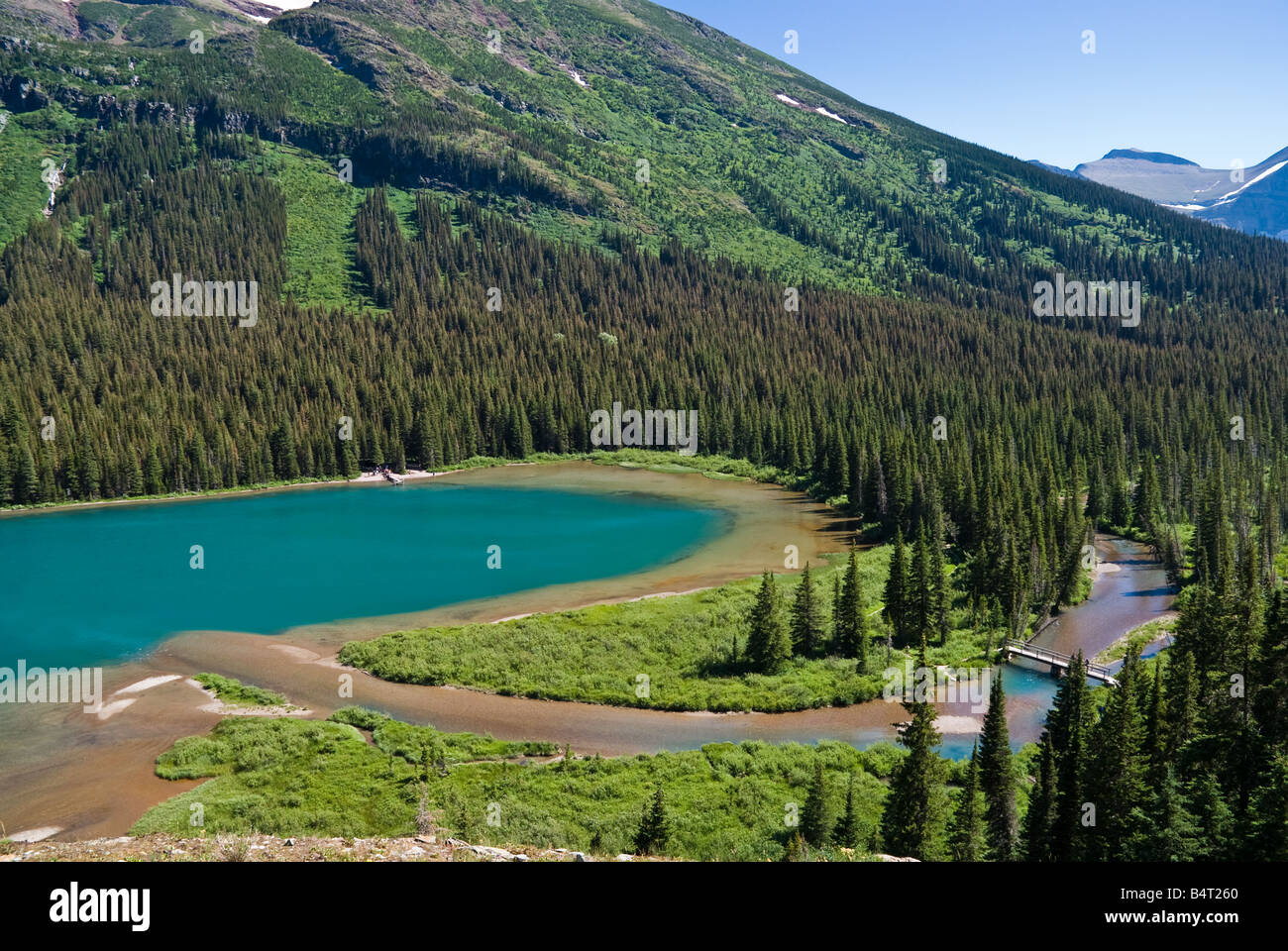 Lake Josephine in the many glacier region of Glacier National Park ...