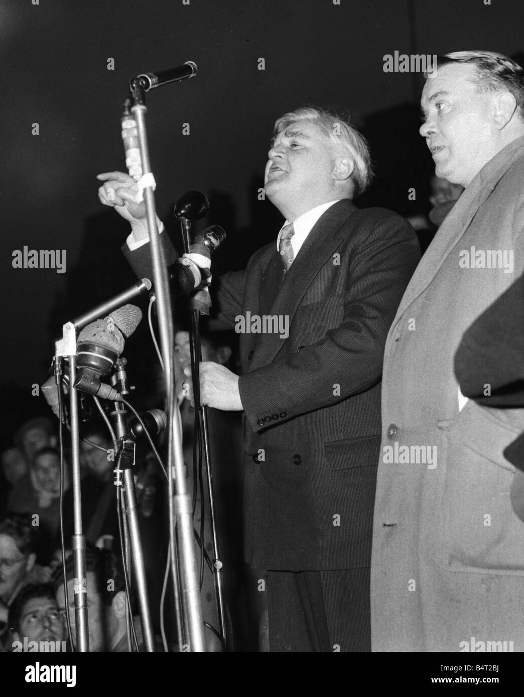 Suez Crisis 1956 Anurin Bevan speaking at an anti war rally in ...