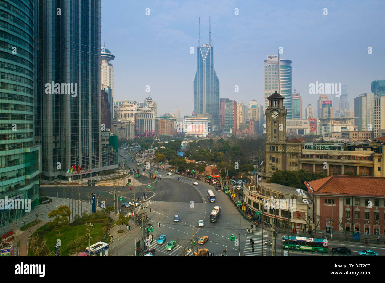 China, Shanghai, City View by Renmin Park and West Nanjing Road Stock ...