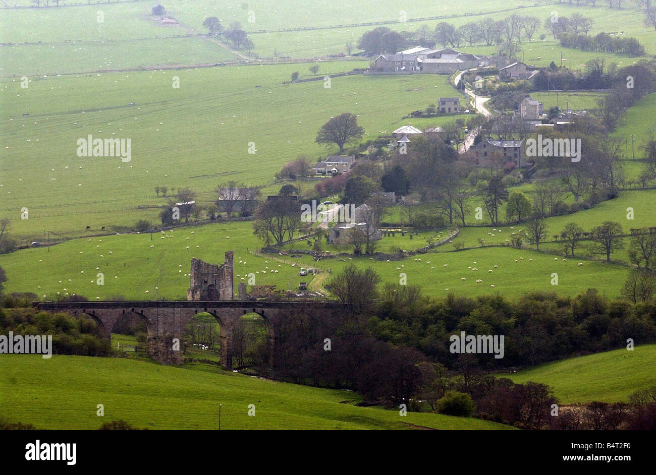 Edlingham from the Alnwick to Rothbury Road showing the castle Stock ...
