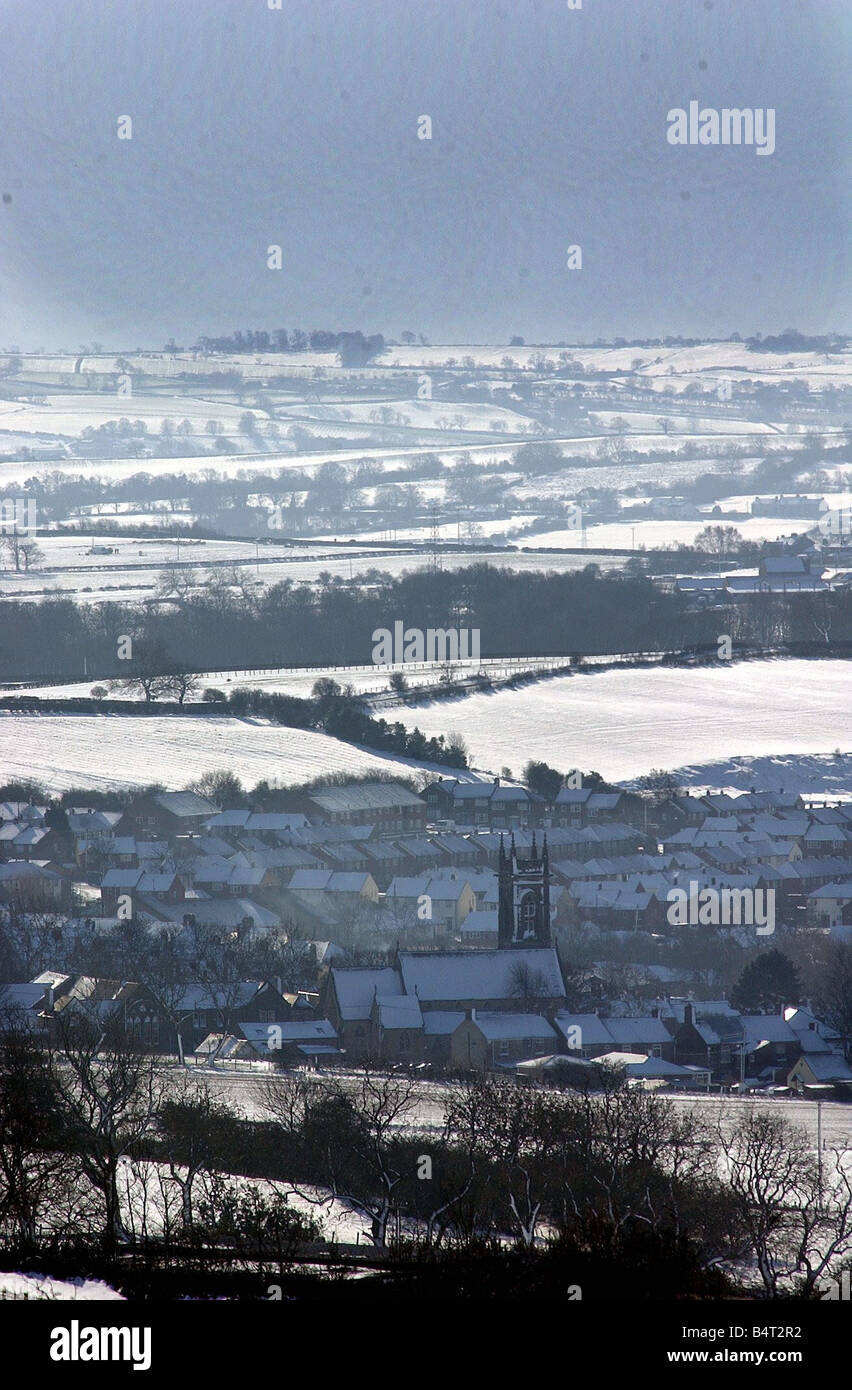 Snow covered fields around Crook County Durham Stock Photo - Alamy
