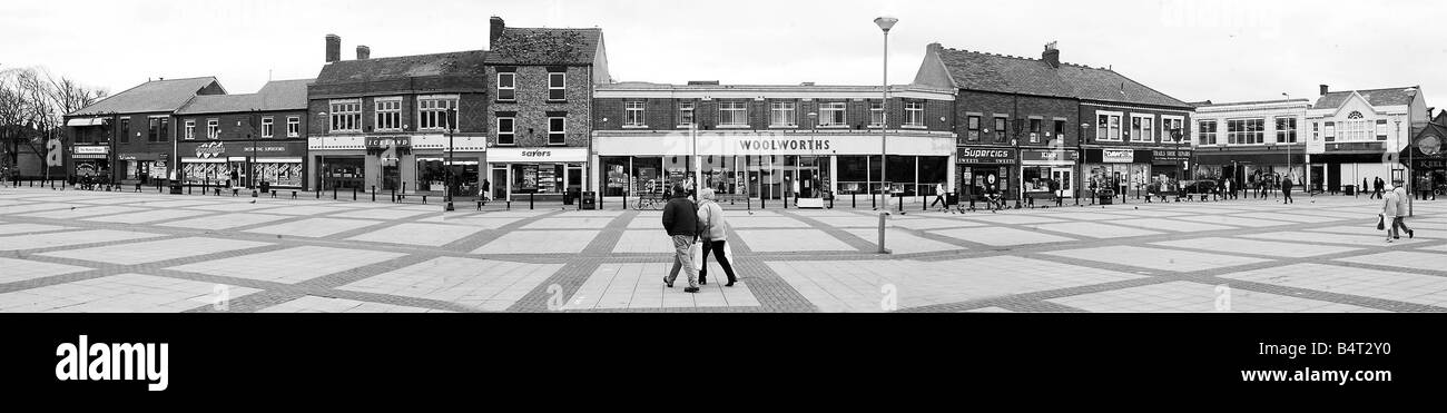 A panoramic view of Blyth town centre Stock Photo - Alamy