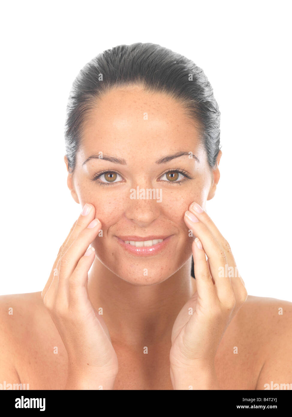 Woman Applying Moisturiser Model Released Stock Photo - Alamy