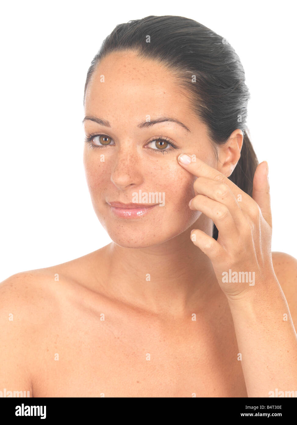 Woman Applying Concealer Model Released Stock Photo - Alamy