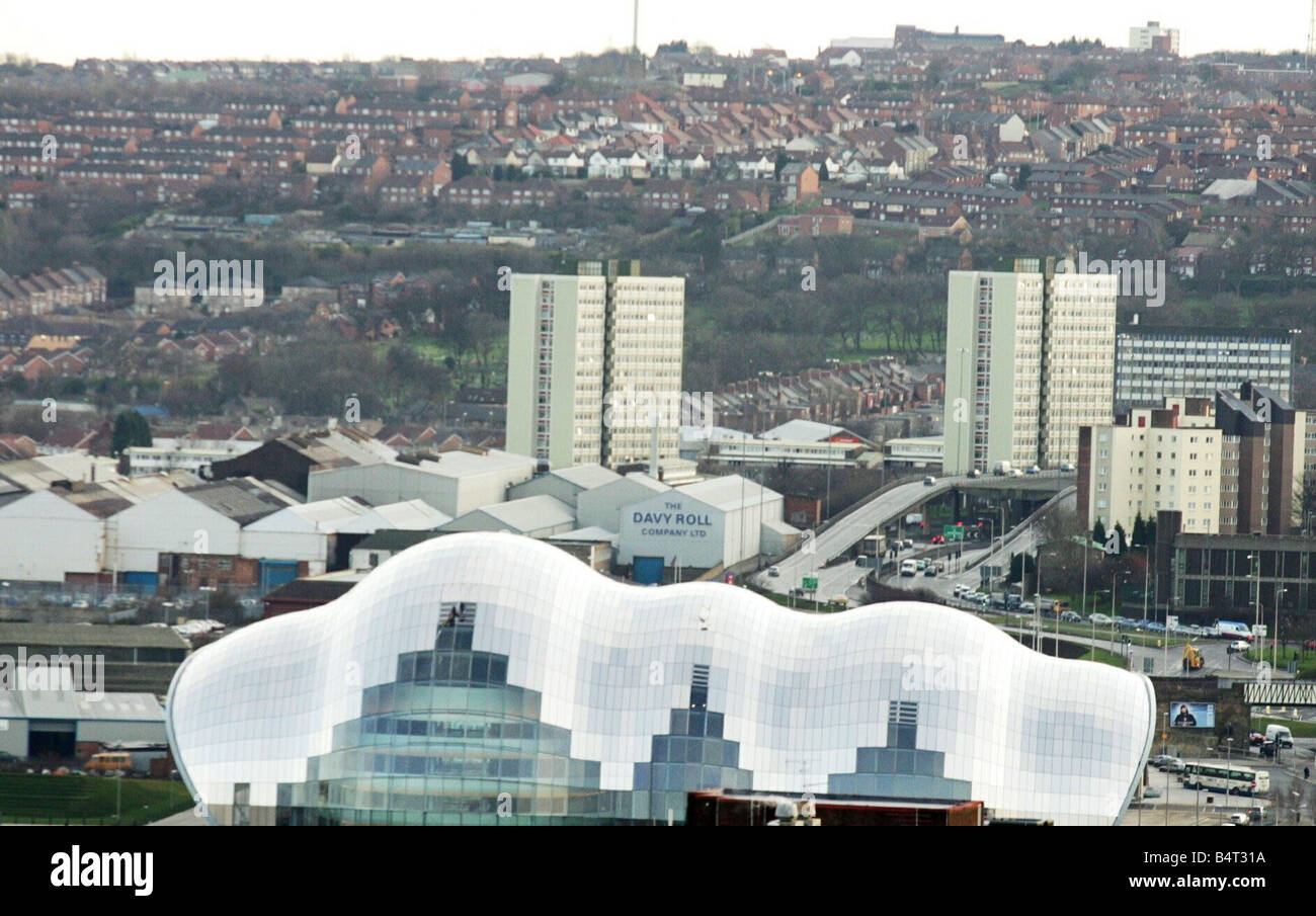 A panoramic general view of Newcastle city centre with the Sage ...