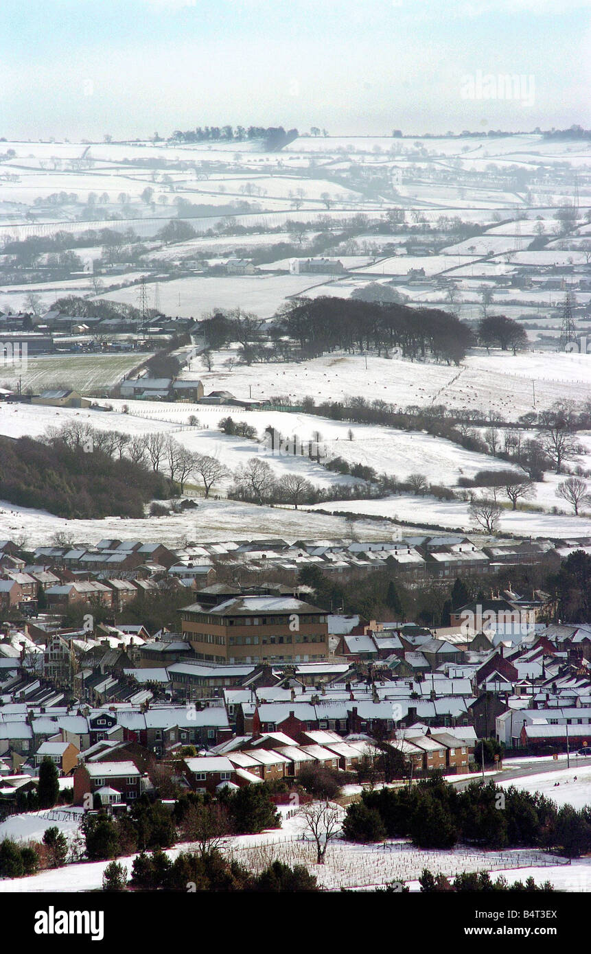A snow covered Crook County Durham Stock Photo - Alamy