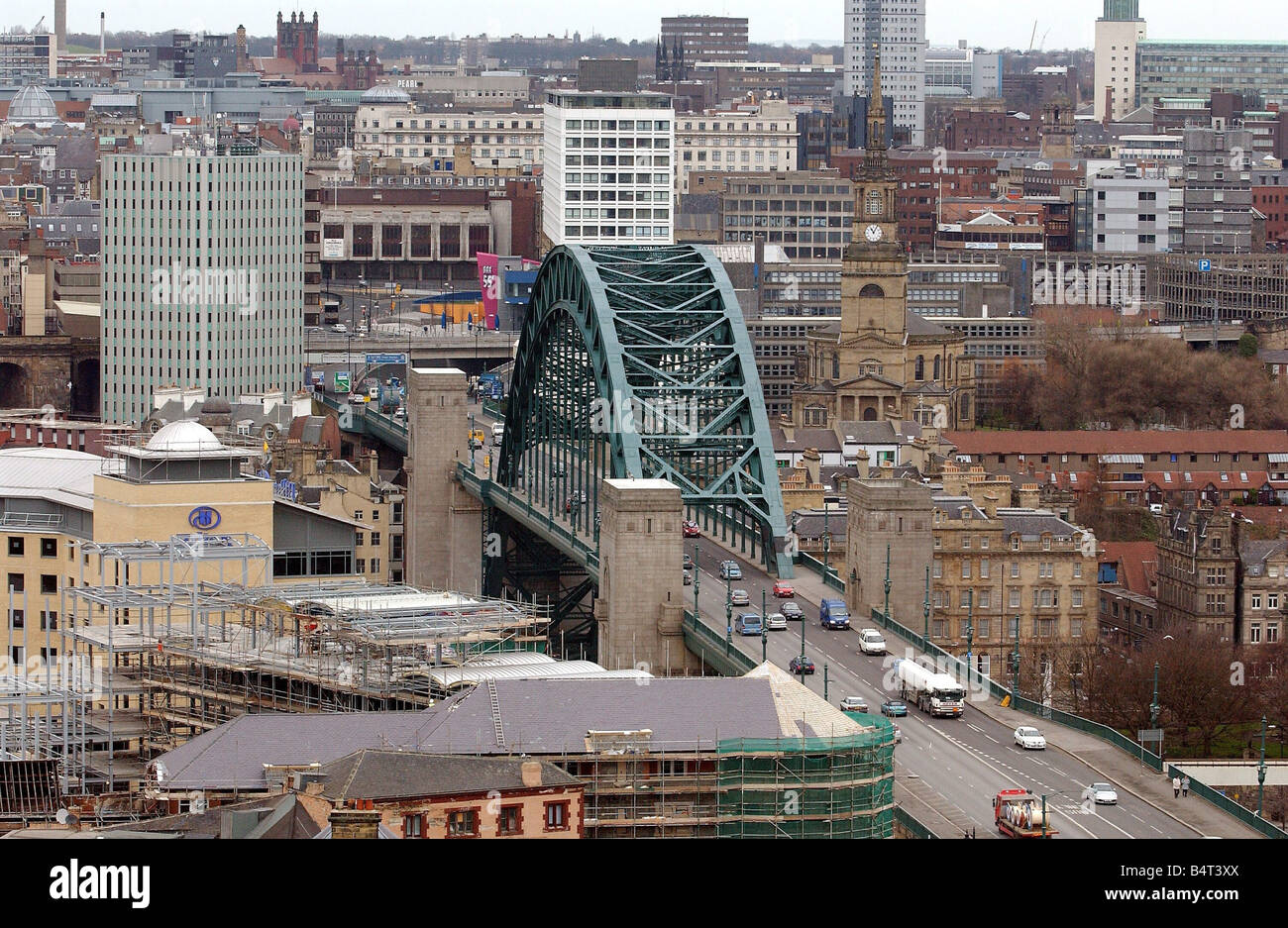 Panoramic views of the Newcastle city centre The Tyne Bridge Stock ...