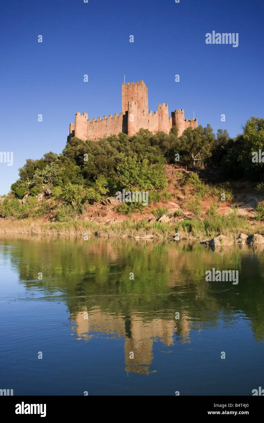 Almourol Castle, set on a island on Rio Tejo, Ribatejo Province ...