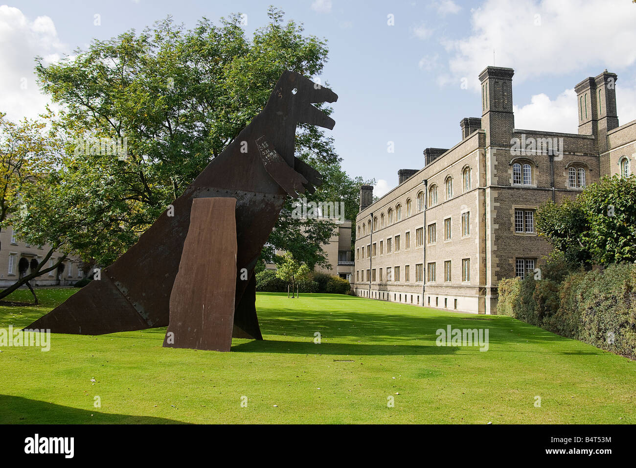 One of three Dinosaurs sculptures at Jesus College.Cambridge Stock ...