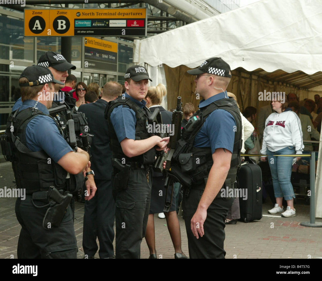 Armed police gatwick airport following hi-res stock photography and ...
