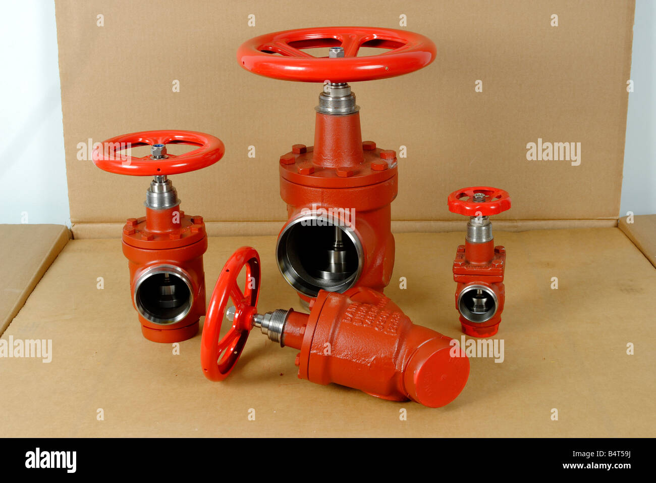 new industrial valves on cardboard packing Stock Photo - Alamy