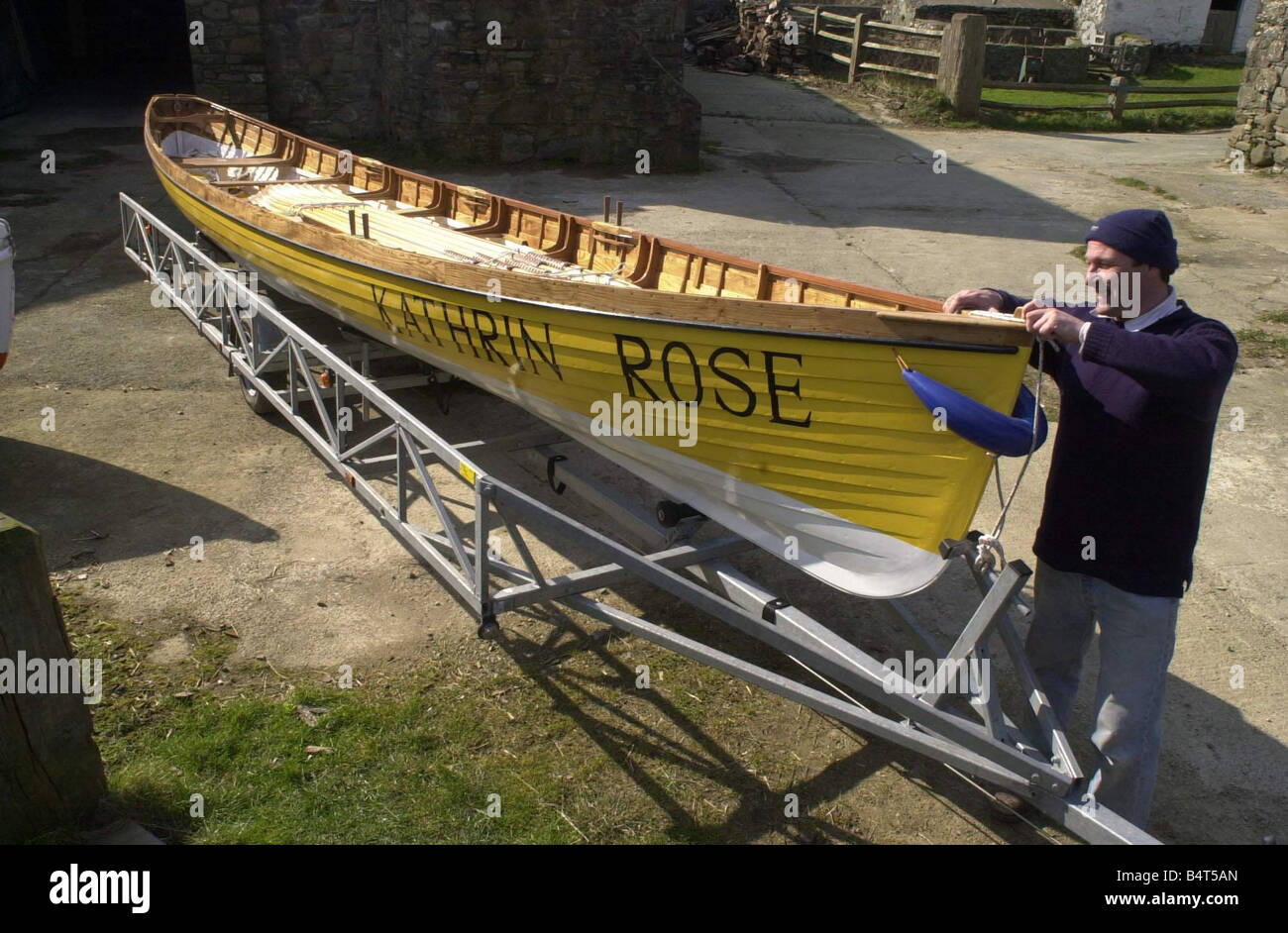 Tom Sutton of the Porthgain rowing club with the Kathrin Rose a six ...