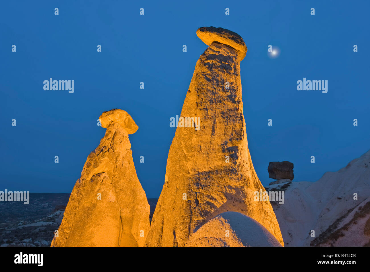 Fairy chimneys known as 'The Three Beauties',nr Goreme, Cappadocia ...