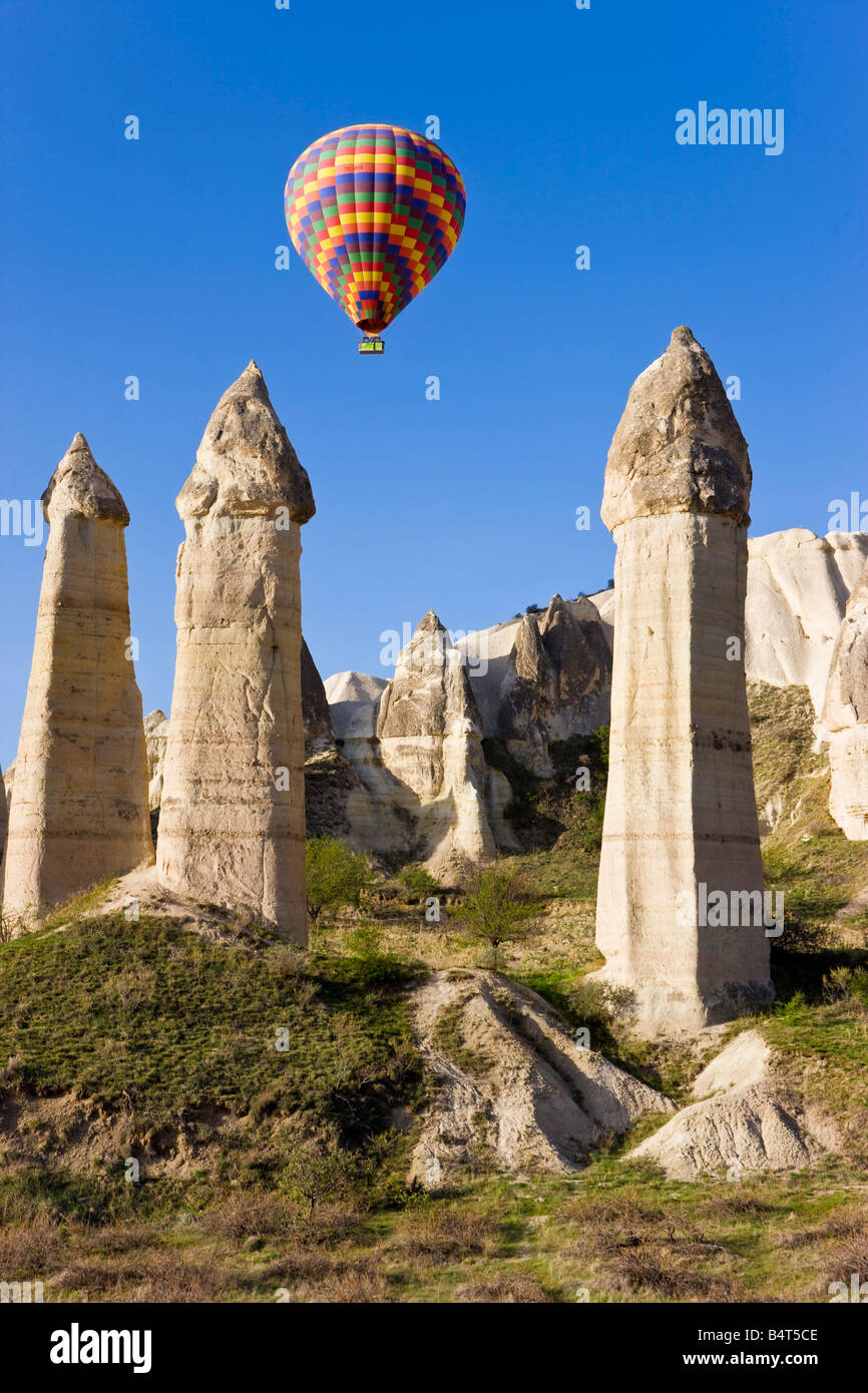 Hot Air balloon over the Phallic pillars (Fairy Chimneys), Love Valley ...