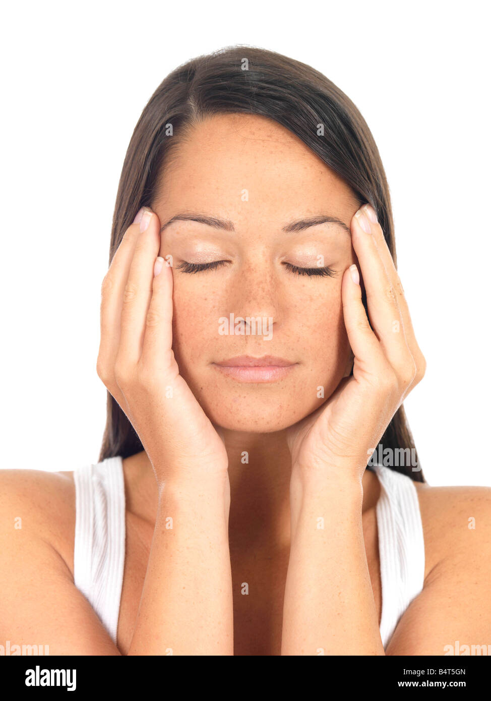 Young Woman with Headache Model Released Stock Photo - Alamy