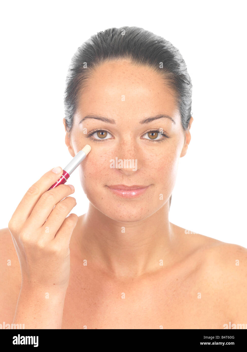 Woman Applying Concealer Model Released Stock Photo - Alamy