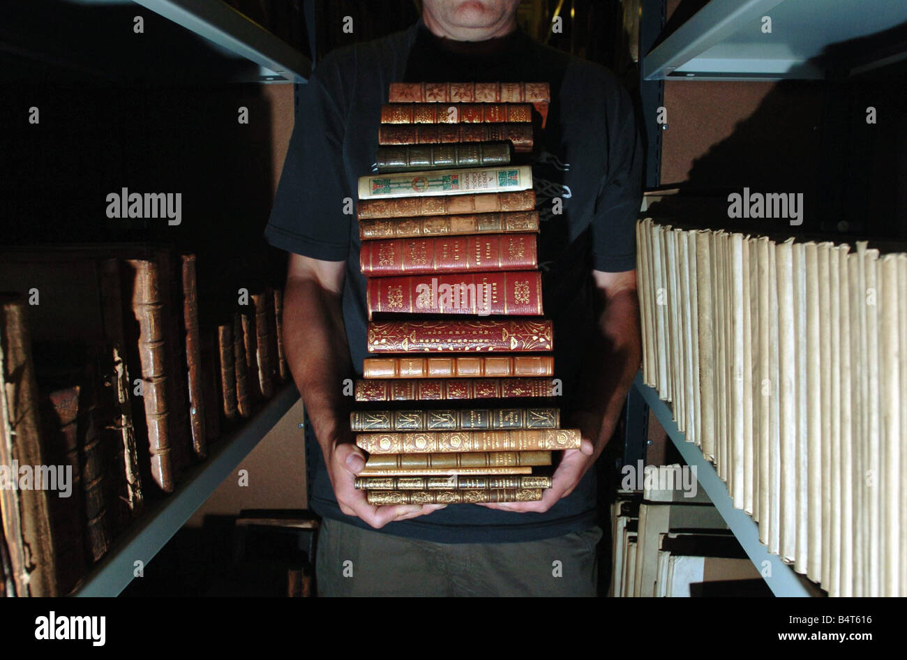 Library Manager Rob Boddy goes through some of the archive books before ...