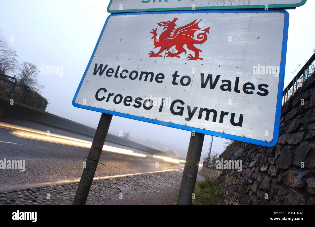 The Welcome to Wales sign situated close to the town of Chepstow 13th ...