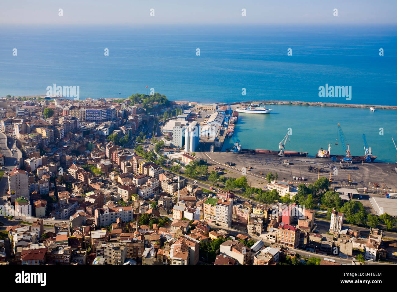 Turkey,Trabzon, View of city towards port and Black sea Stock Photo - Alamy