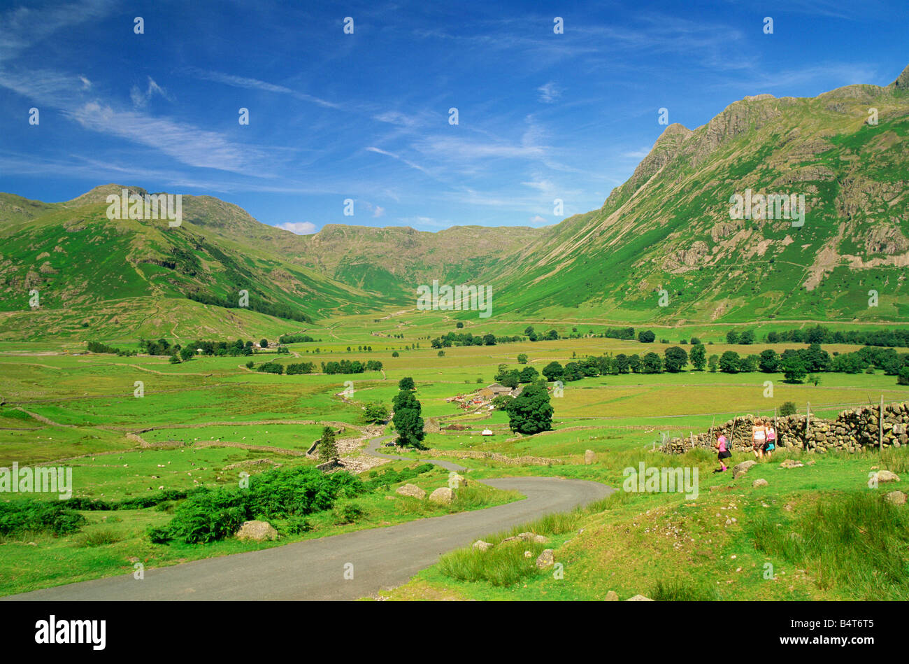 England, Cumbria, Lake District, Great Langdale and the Cumbrian ...