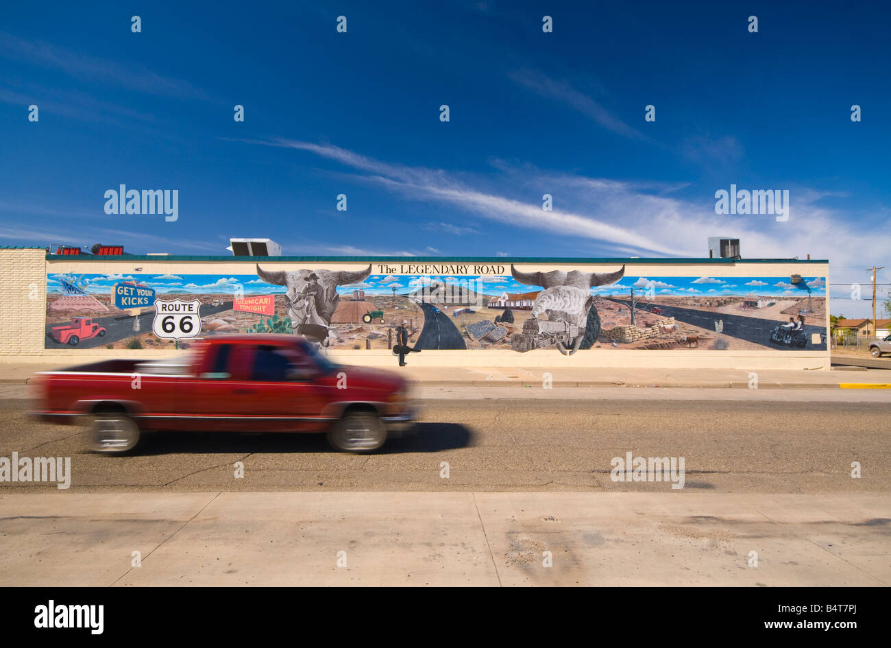 USA, New Mexico, Route 66, Tucumcari, Mural by Doug and Sharon Quarles ...