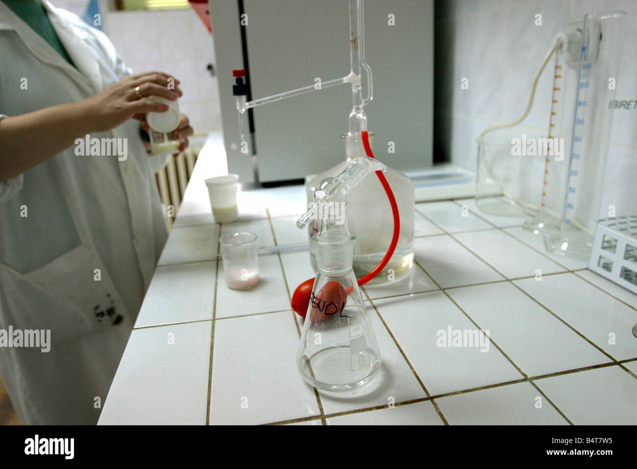 laboratory technician testing products Stock Photo - Alamy
