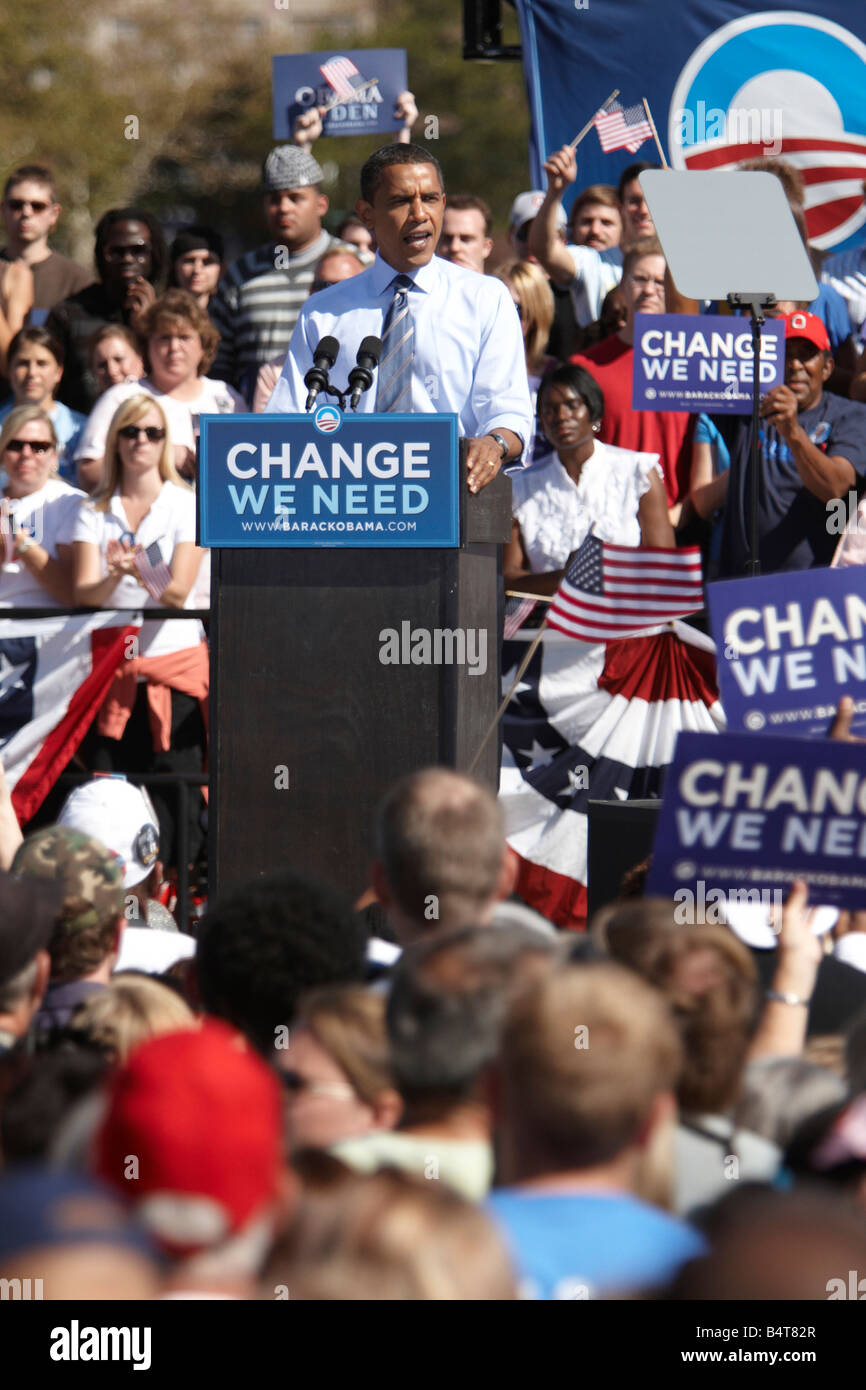 A Rally for USA Democratic Party Presidential candidate Barack Obama in ...