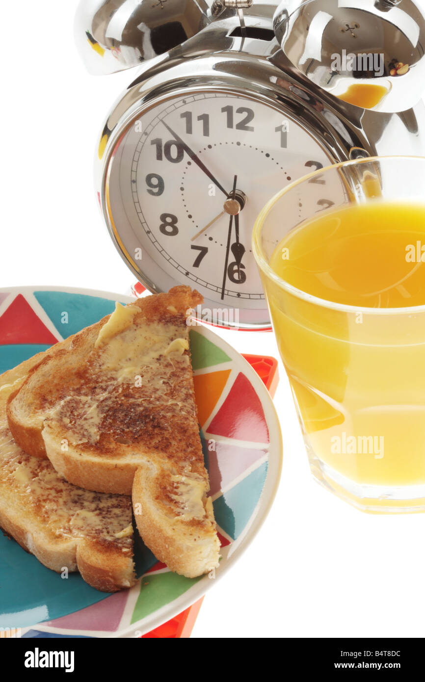 Toast with Orange Juice Stock Photo - Alamy